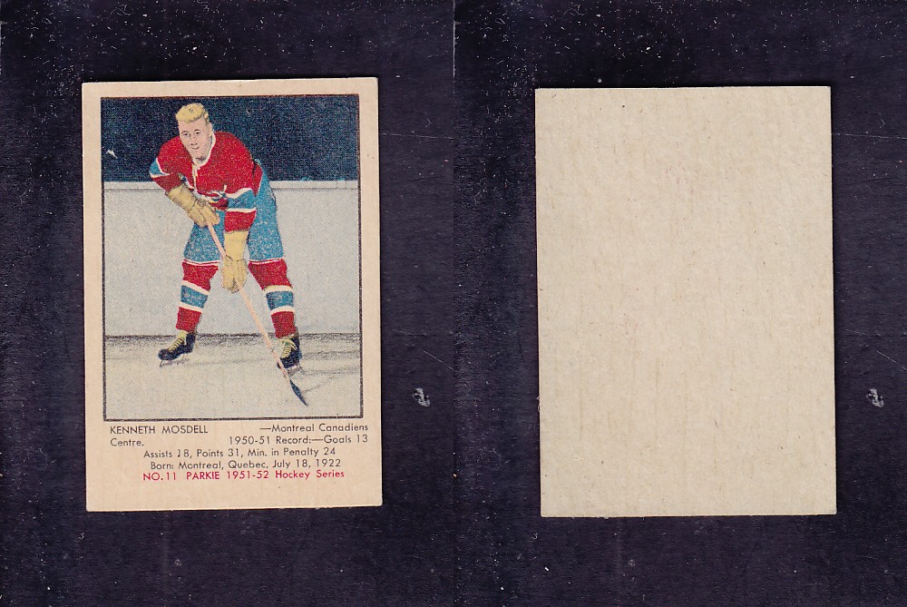 CS61912380 :: 1951-52 PARKHURST HOCKEY CARD #11 K. MOSDELL - CAPITAL ...