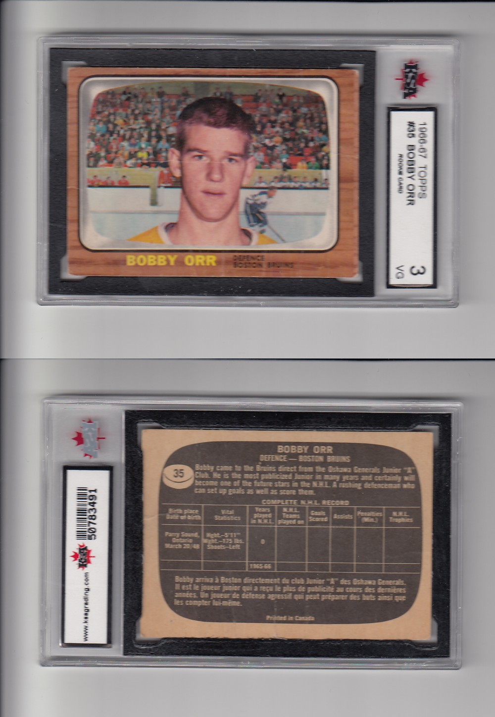 CS72697037 :: 1966-67 TOPPS BOBBY ORR #35 ROOKIE CARD - CAPITAL SPORTS ...