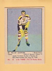 CS79500017 :: 1951-52 PARKHURST HOCKEY CARD # 22 ED SANDFORD - CAPITAL ...